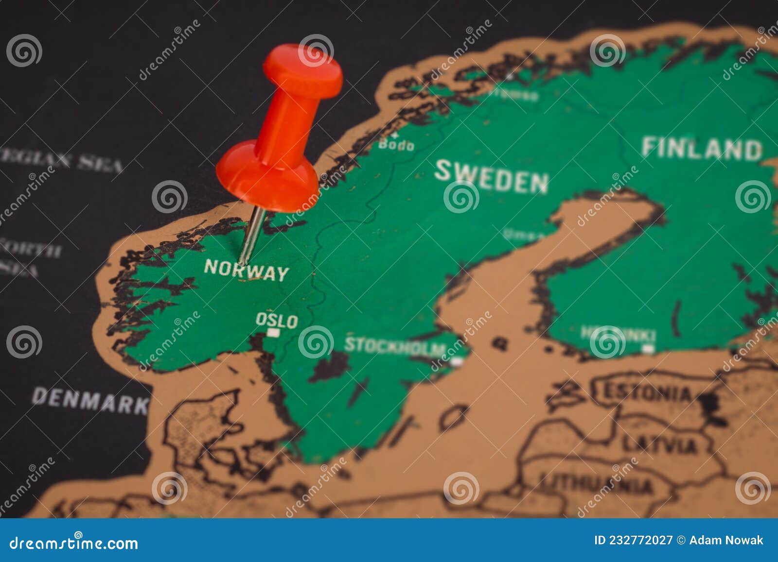 Location NORWAY. Red Pin on the Map. Middle East Stock Image - Image of ...
