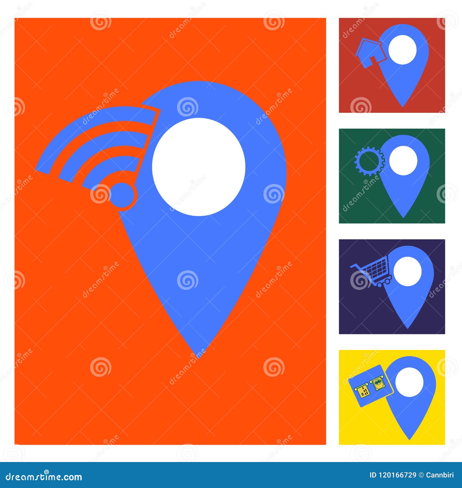 Location Notification Icon Stylish Flat Design Stock Vector ...