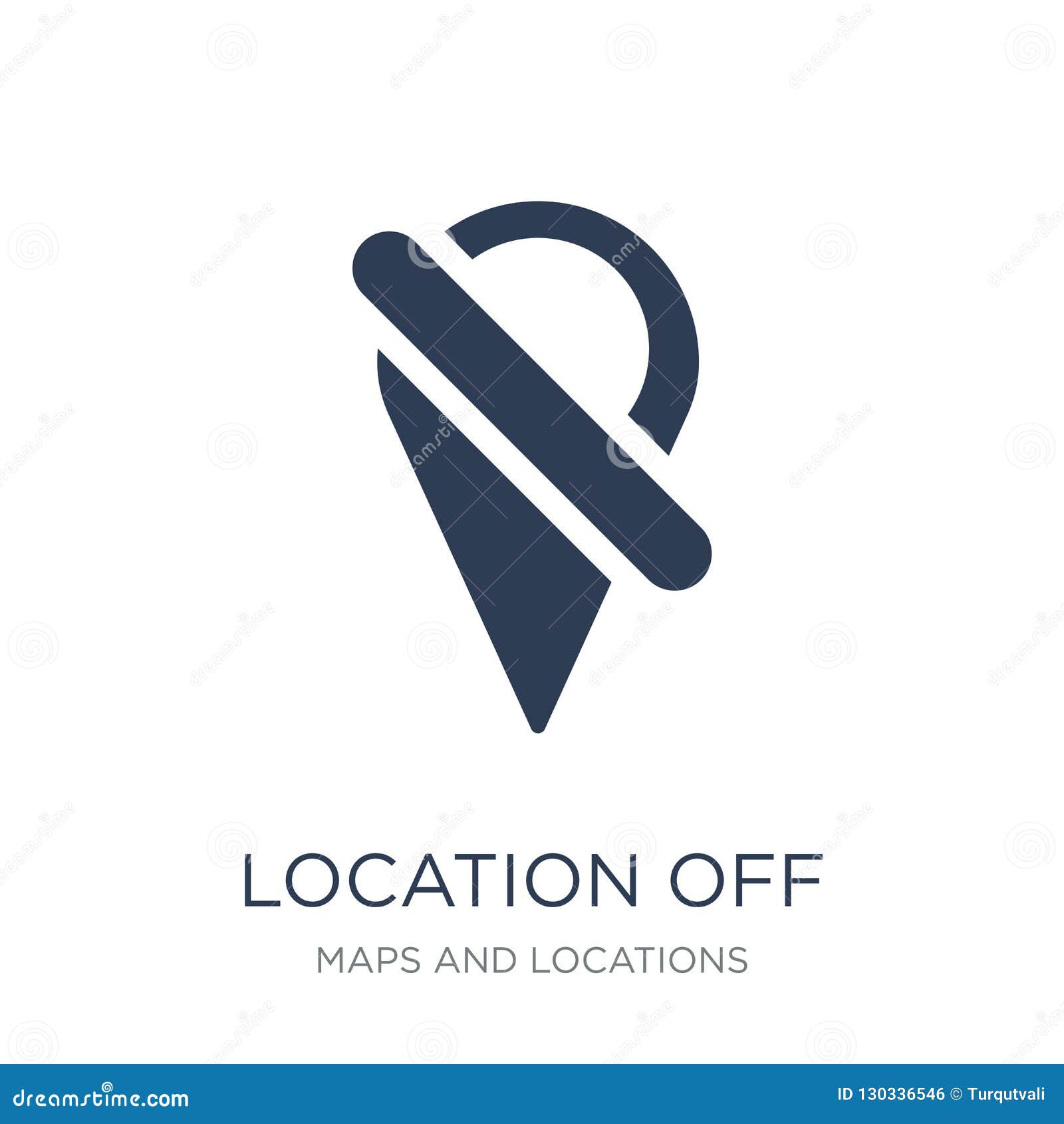 Location Off Icon. Trendy Flat Vector Location Off Icon on White Stock ...