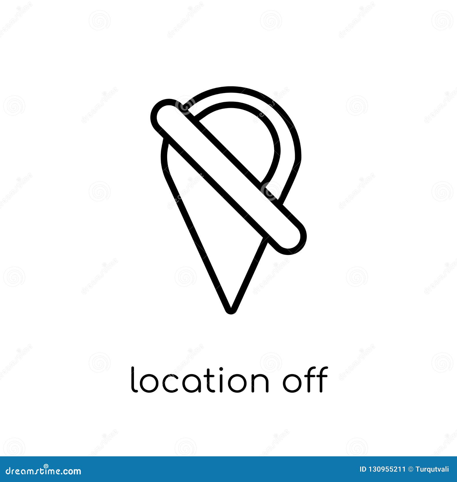 Location Off Icon. Trendy Modern Flat Linear Vector Location Off Stock ...