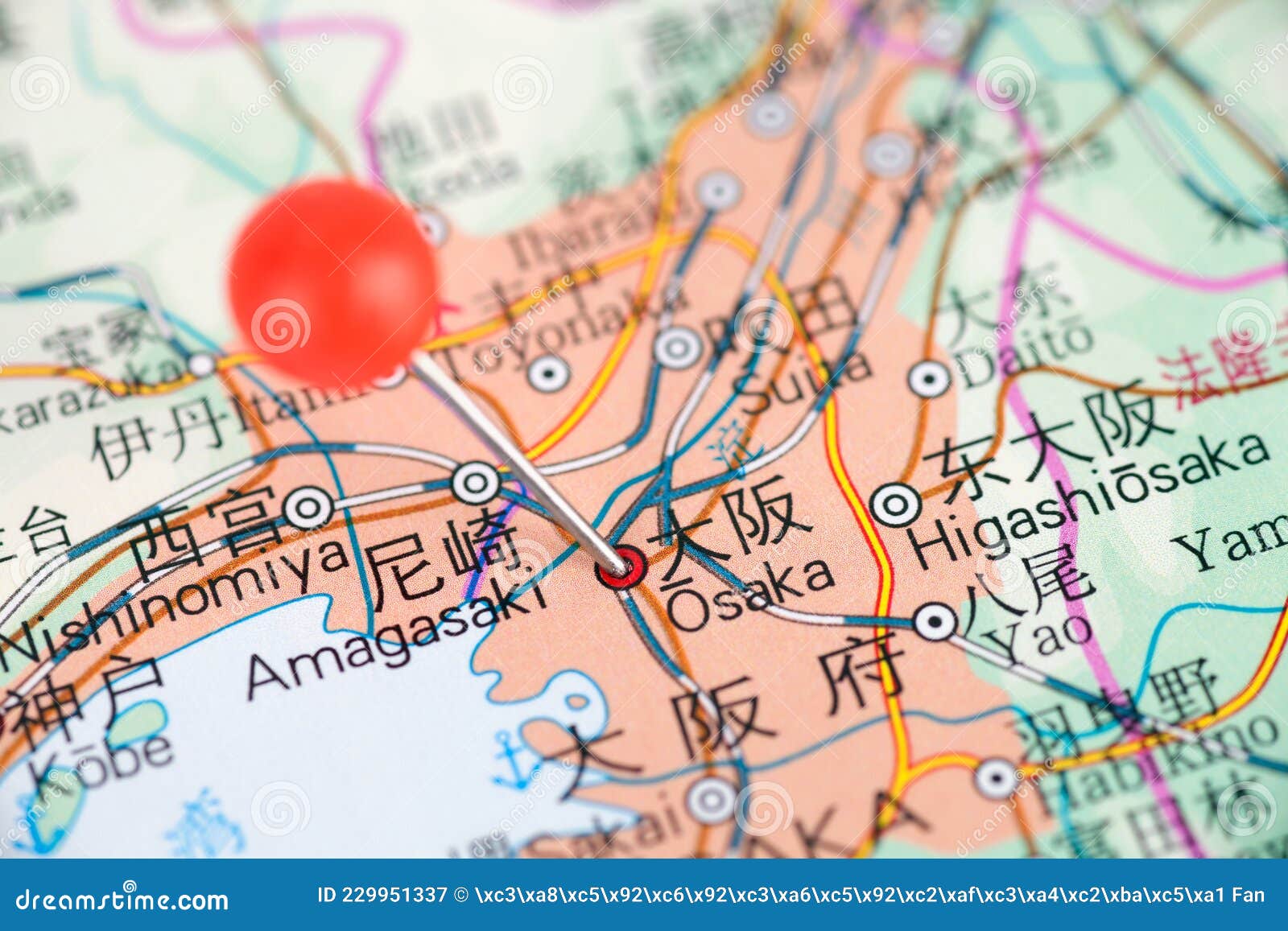 The Location of Osaka on the Map Stock Image - Image of east, osaka ...