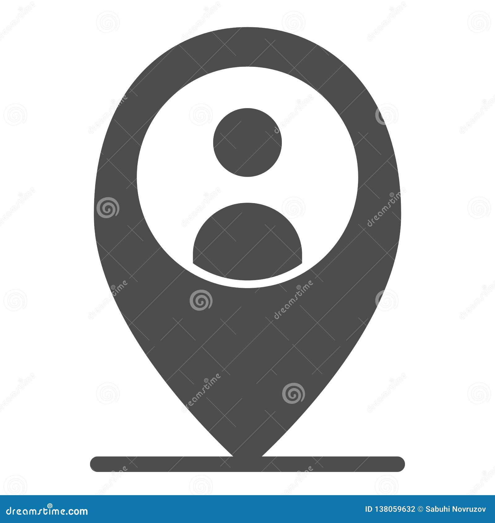 Location Person Line Icon. Map Pin With Man Vector Illustration ...