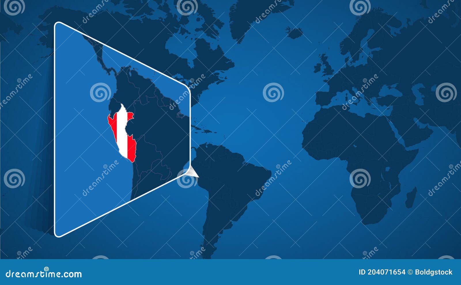 Location Of Ica On Map Peru. 3d Location Sign Similar To The Flag Of ...