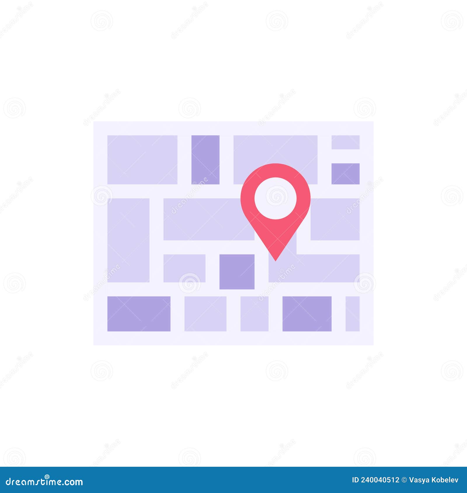 Location Pin on Abstract Navigation Scheme for Way Direction Following ...