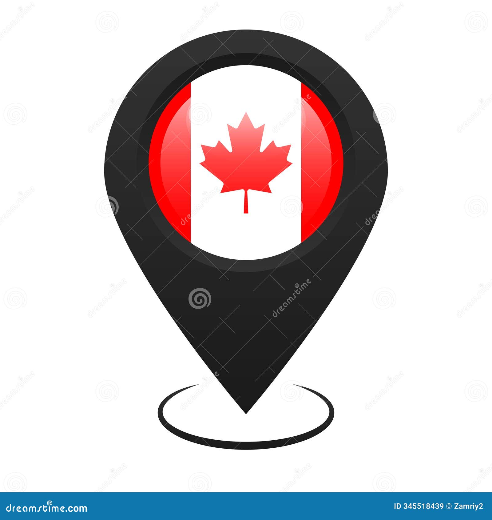 Location Pin with the Canadian Flag Inside it Stock Illustration ...