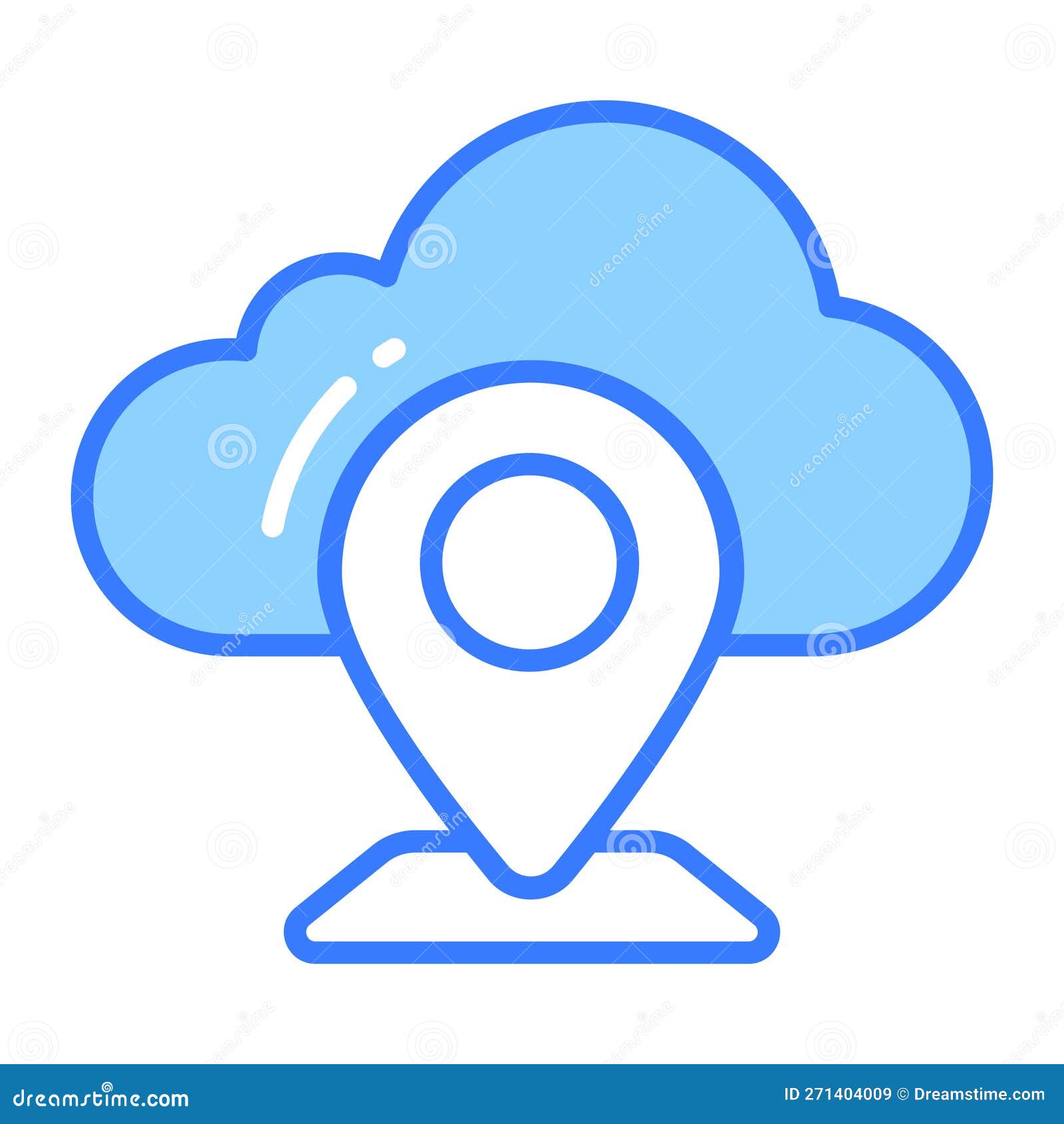Location Pin with Cloud, Concept Vector of Cloud Map Stock Vector ...