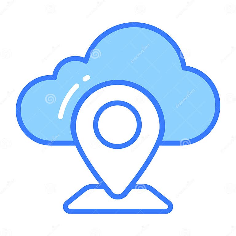 Location Pin with Cloud, Concept Vector of Cloud Map Stock Vector ...
