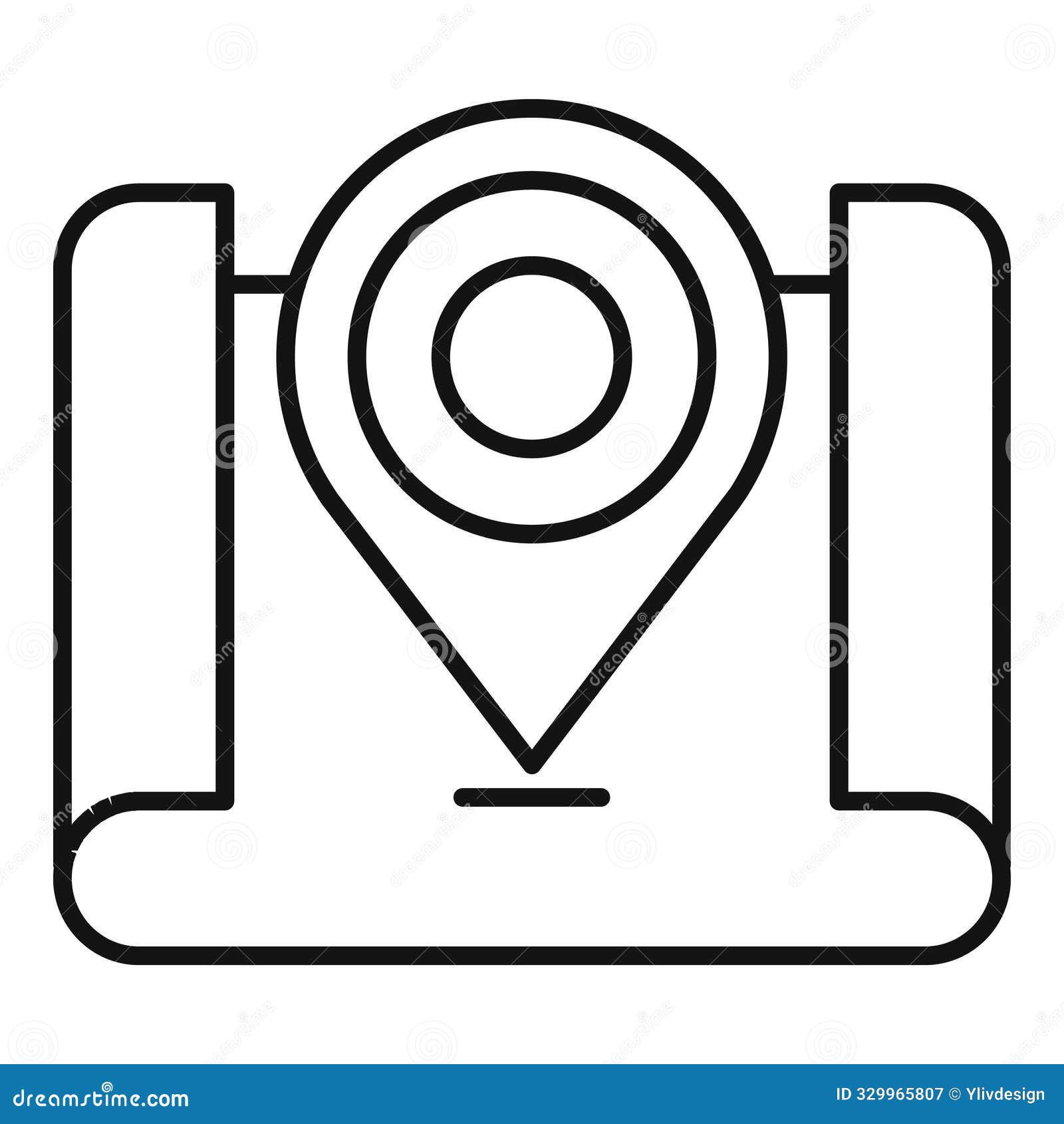 Red Location Pin Dropping On A Map Showing The Area Cartoon Vector ...