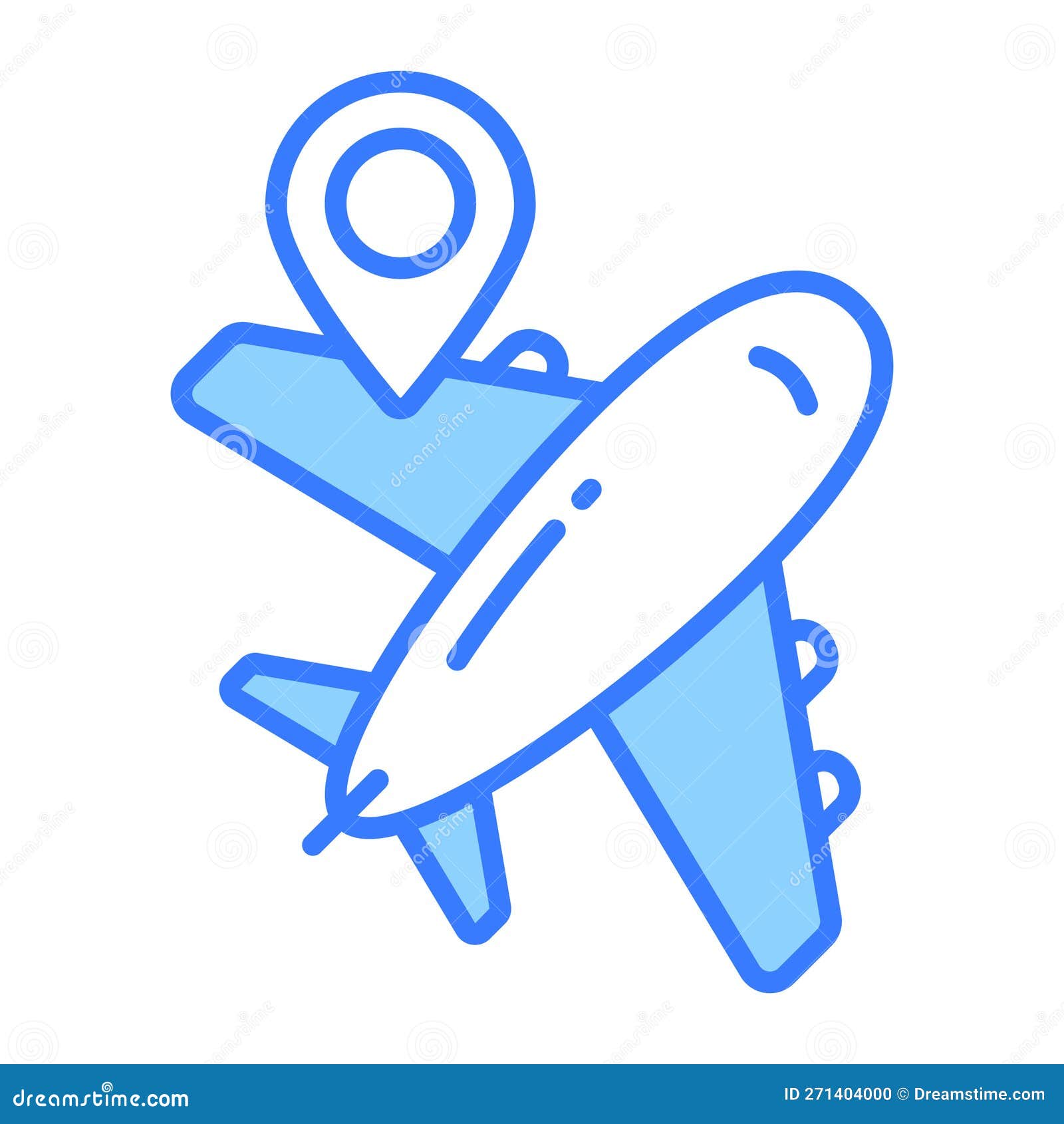 Location Pin with Flight Showing Concept Vector of Flight Location ...