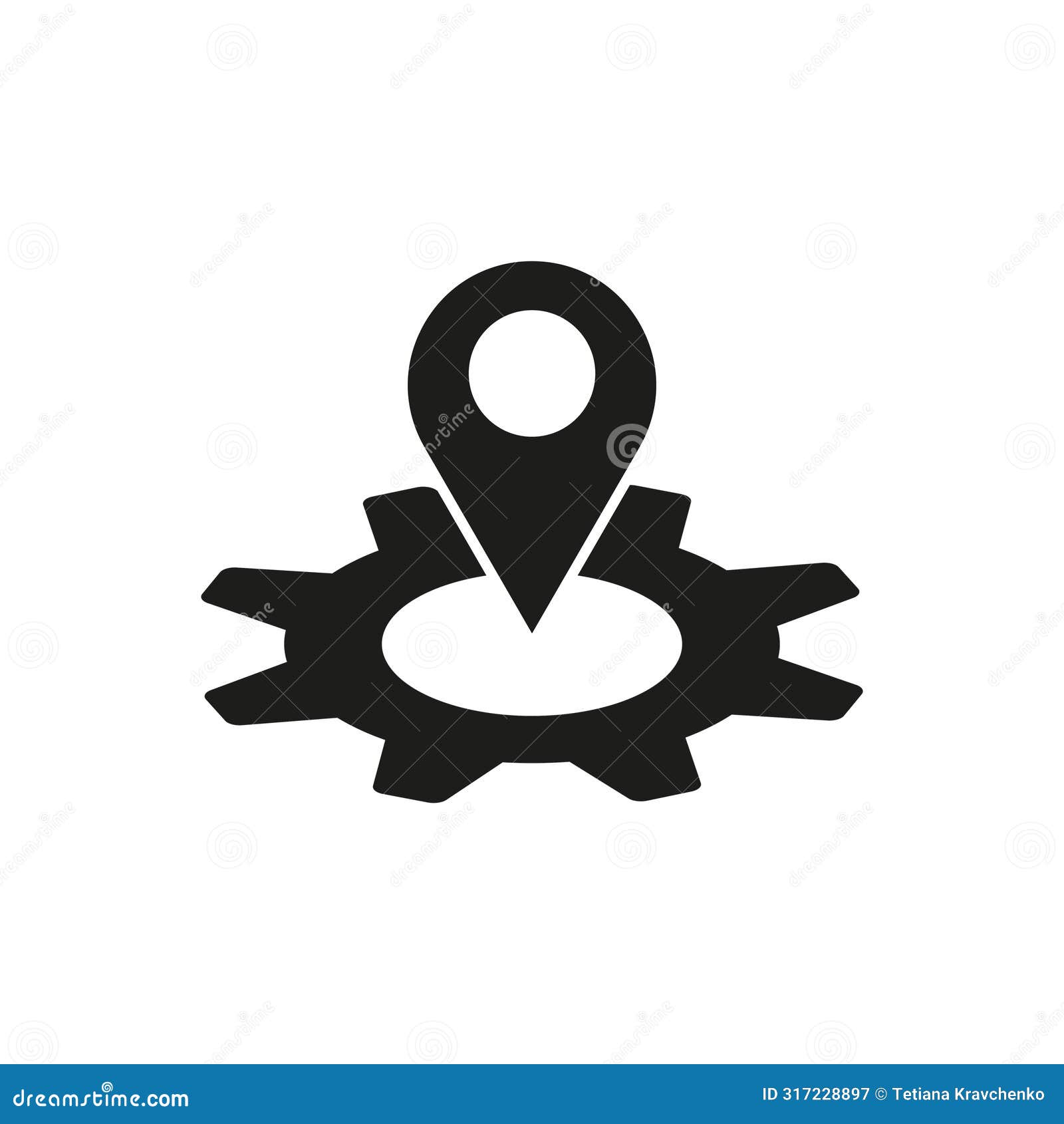 Location Pin on Gear Icon Vector. Positioning and Settings Concept ...