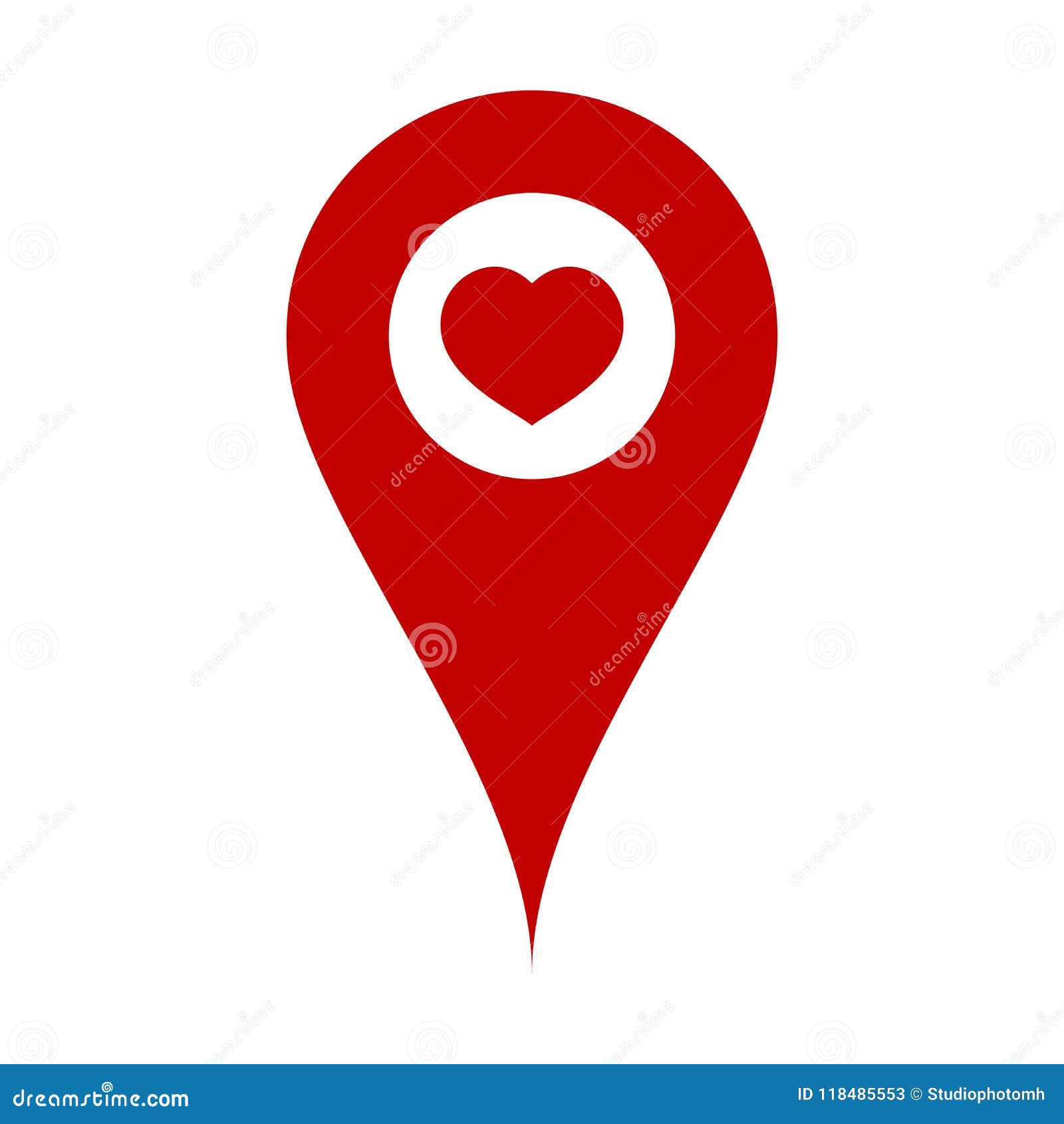 Location Pin Heart Icon in Trendy. Vector Stock Vector - Illustration ...