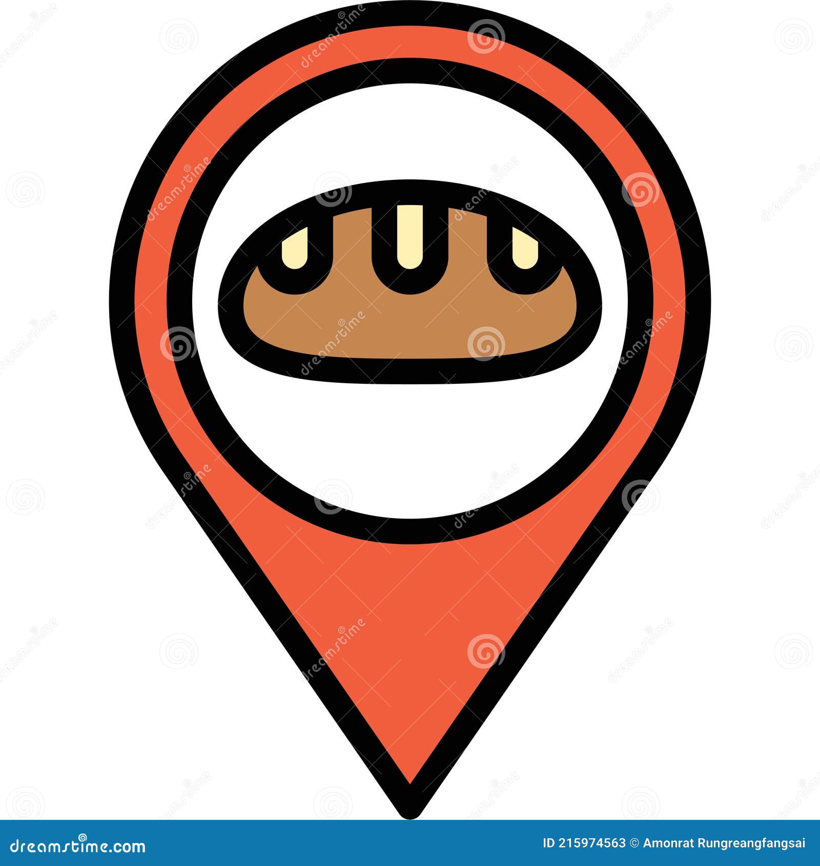 Location Pin Icon, Bakery and Baking Related Vector Stock Vector ...