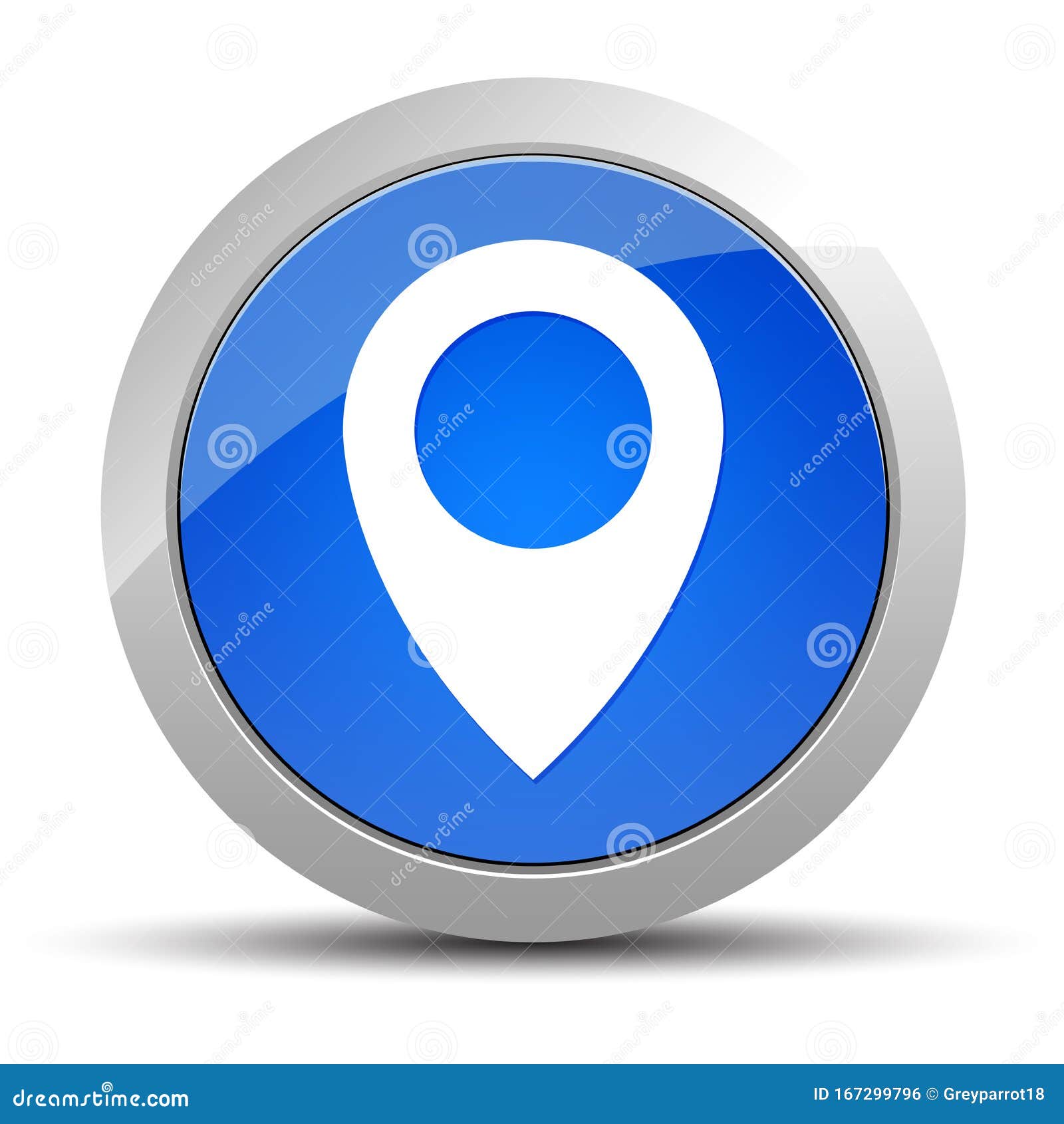 Location Pin Icon Blue Round Button Illustration Stock Illustration ...