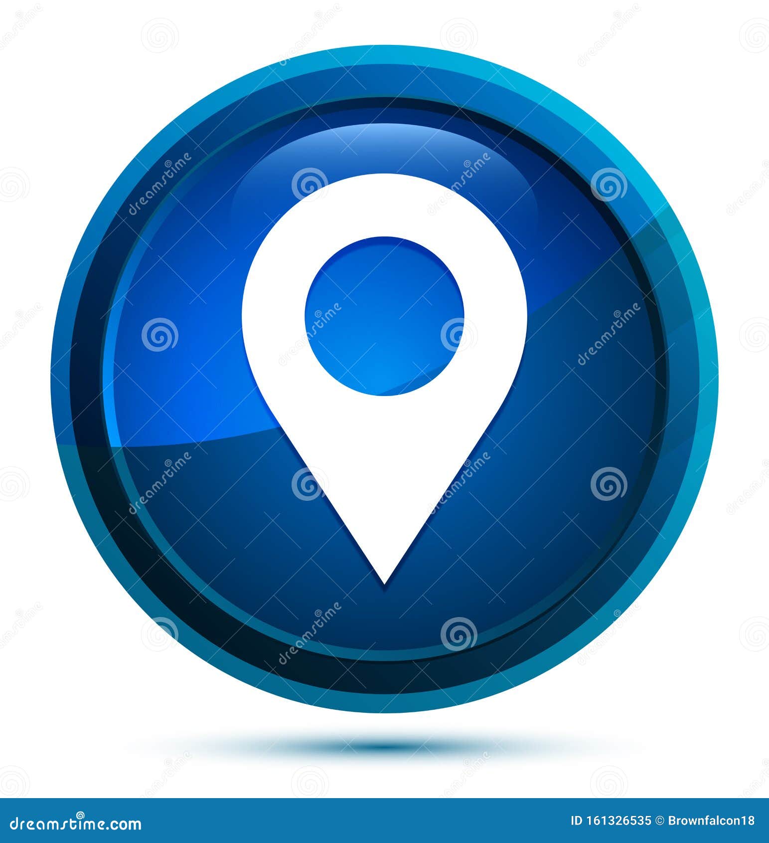 Location Pin Icon Elegant Blue Round Button Illustration Stock Vector ...