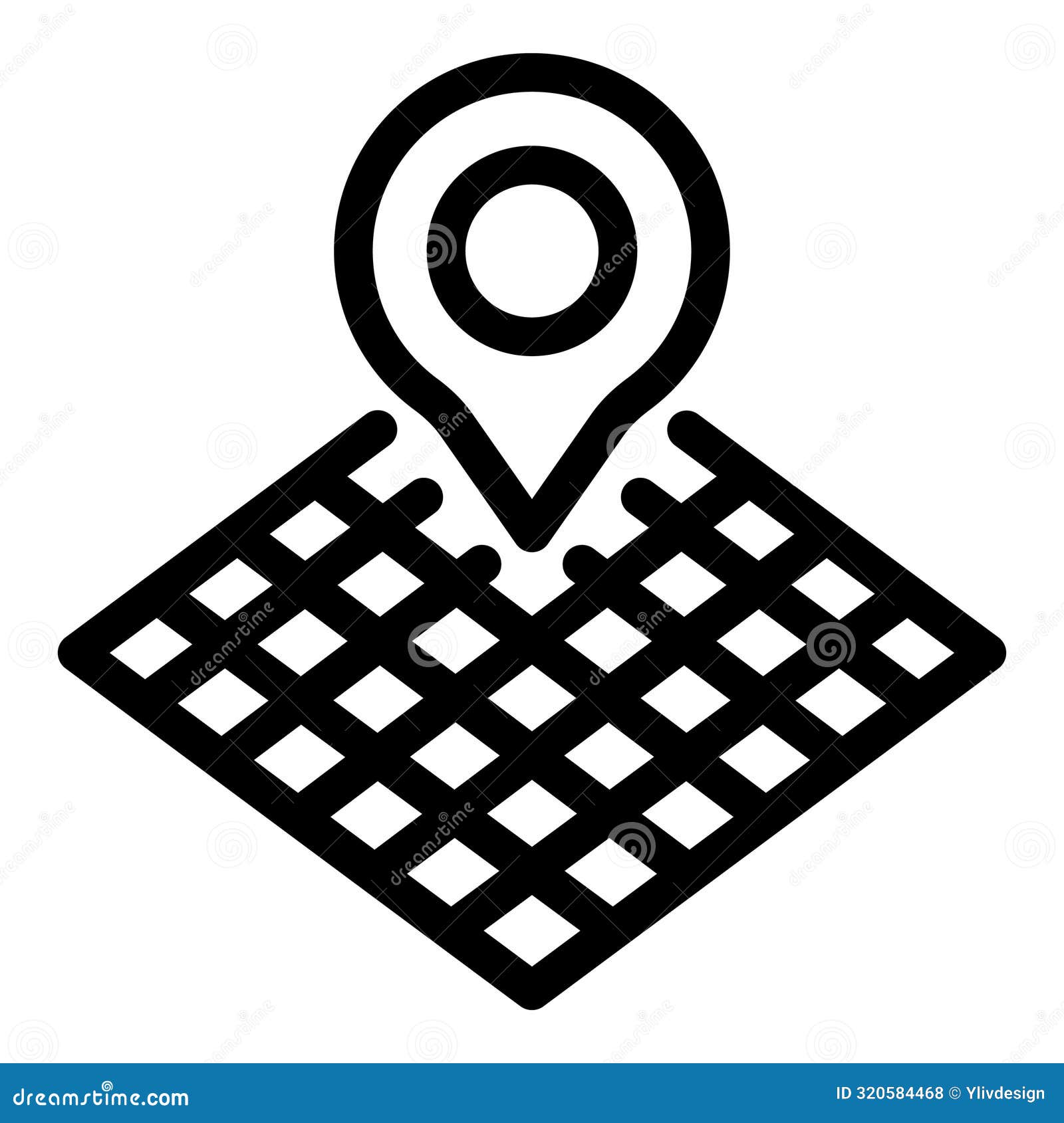 Location Pin Icon on Grid Map Vector Stock Vector - Illustration of ...