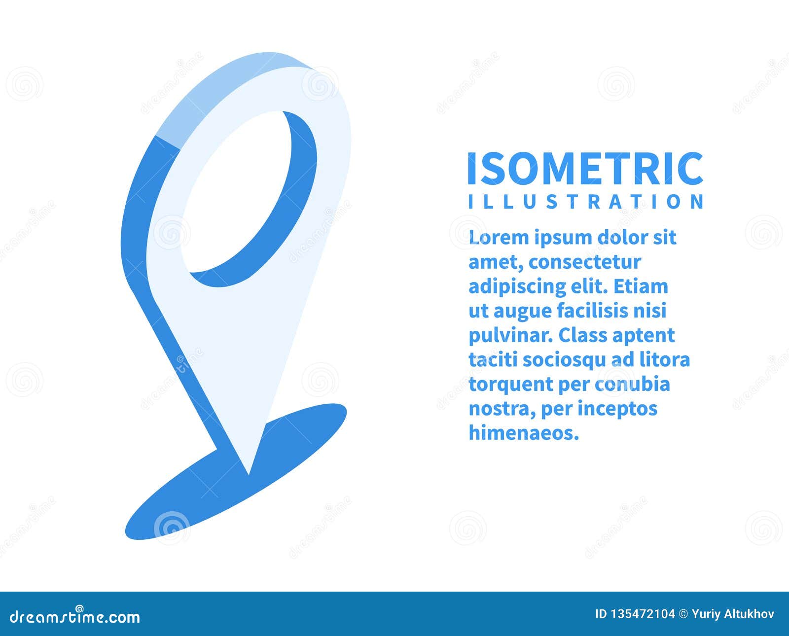 Location Pin Icon. Isometric Template for Web Design in Flat 3D Style ...