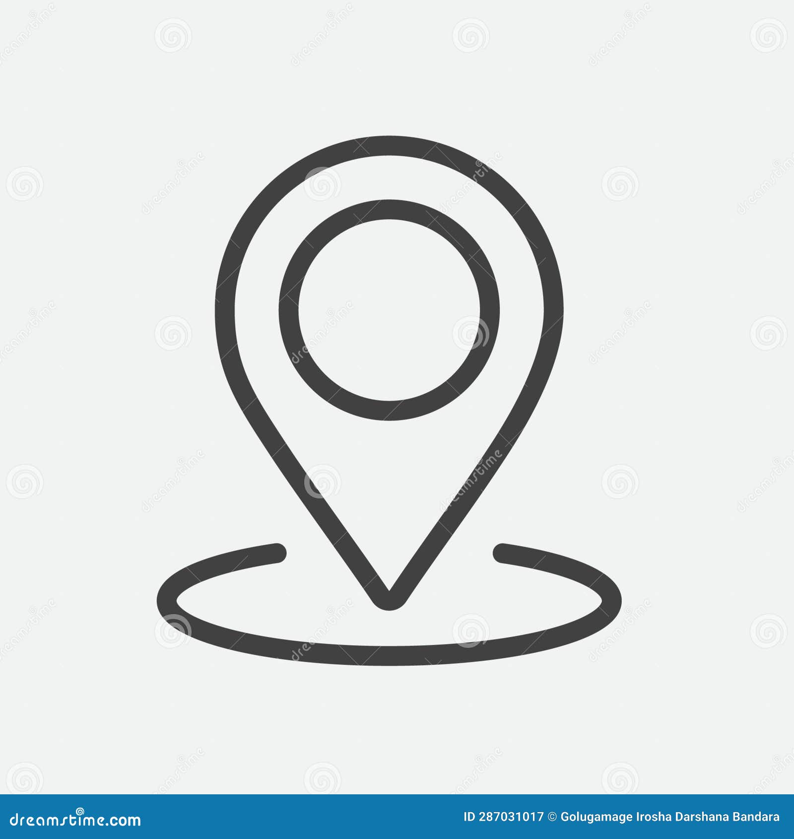 Location Pin Icon in Line Style, Gps Position Sign Stock Vector ...