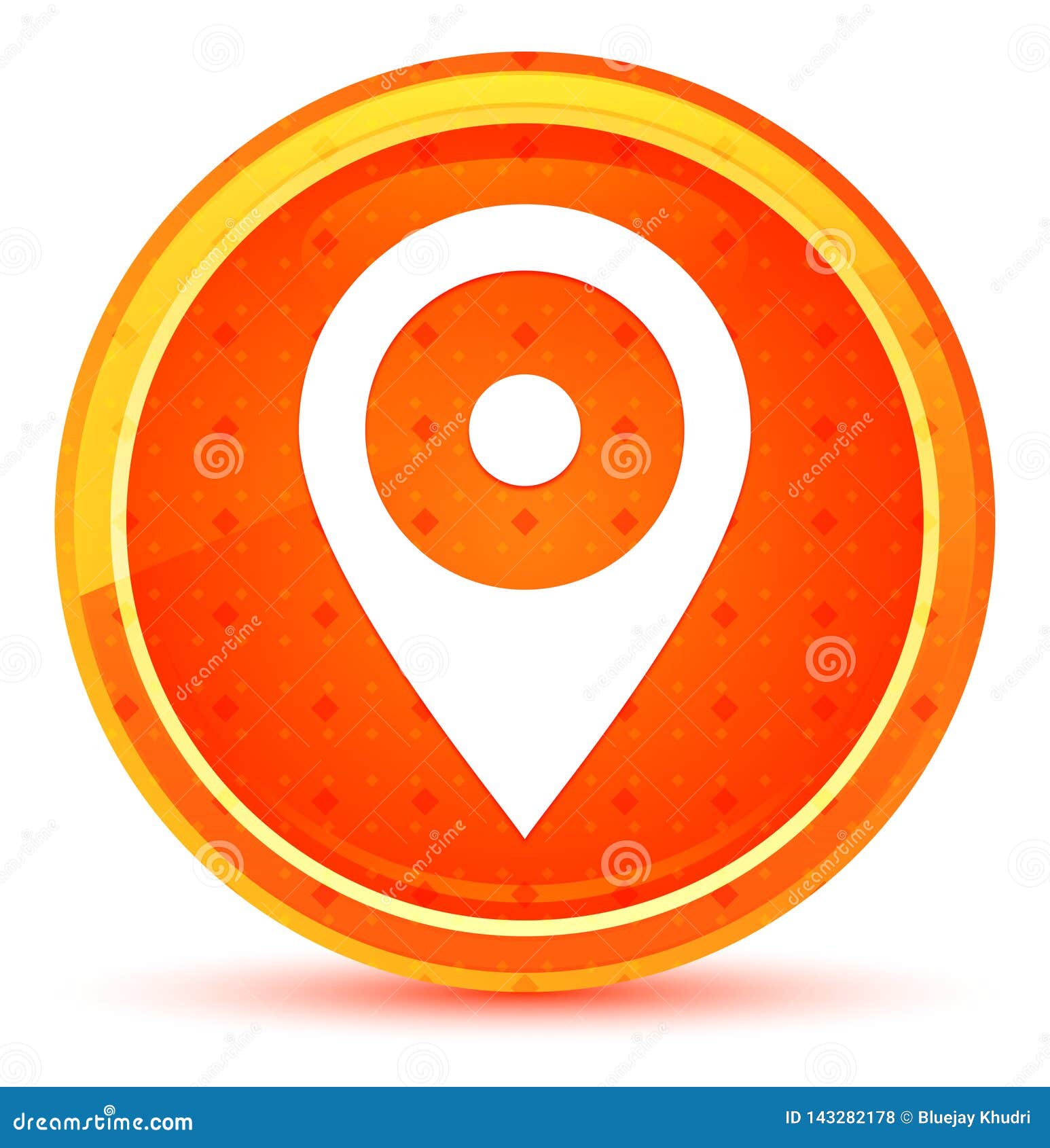 Location Pin Icon Natural Orange Round Button Stock Illustration ...
