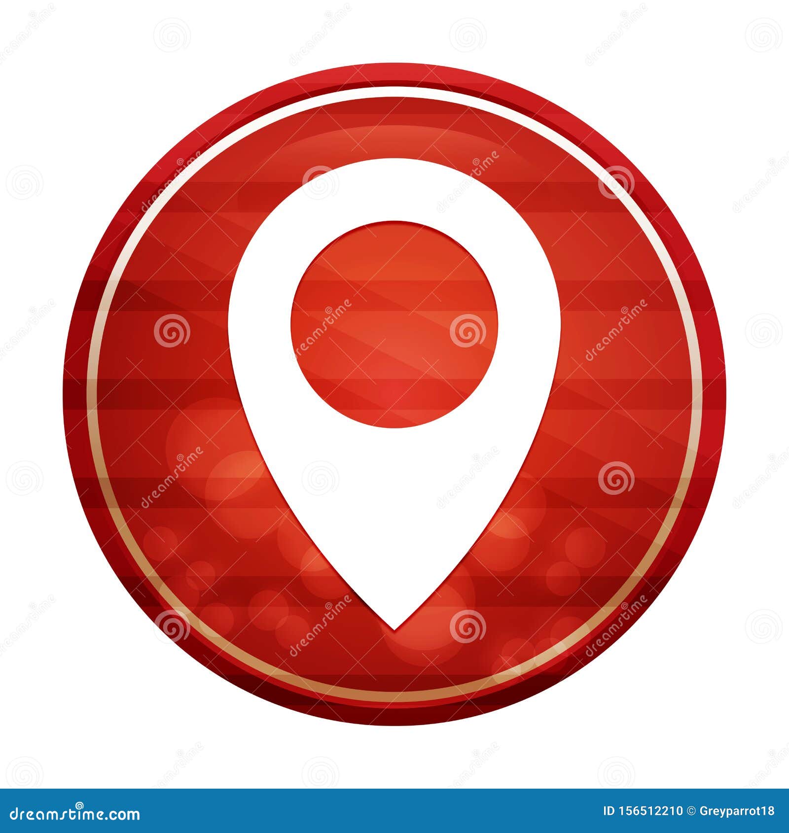 Location Pin Icon Realistic Diagonal Motion Red Round Button ...
