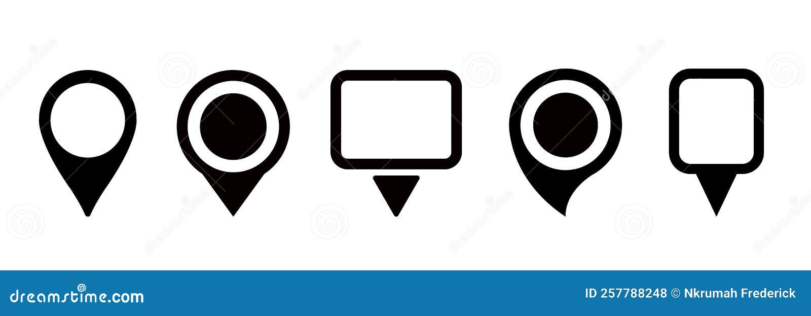 Location pin icons set stock vector. Illustration of number - 257788248