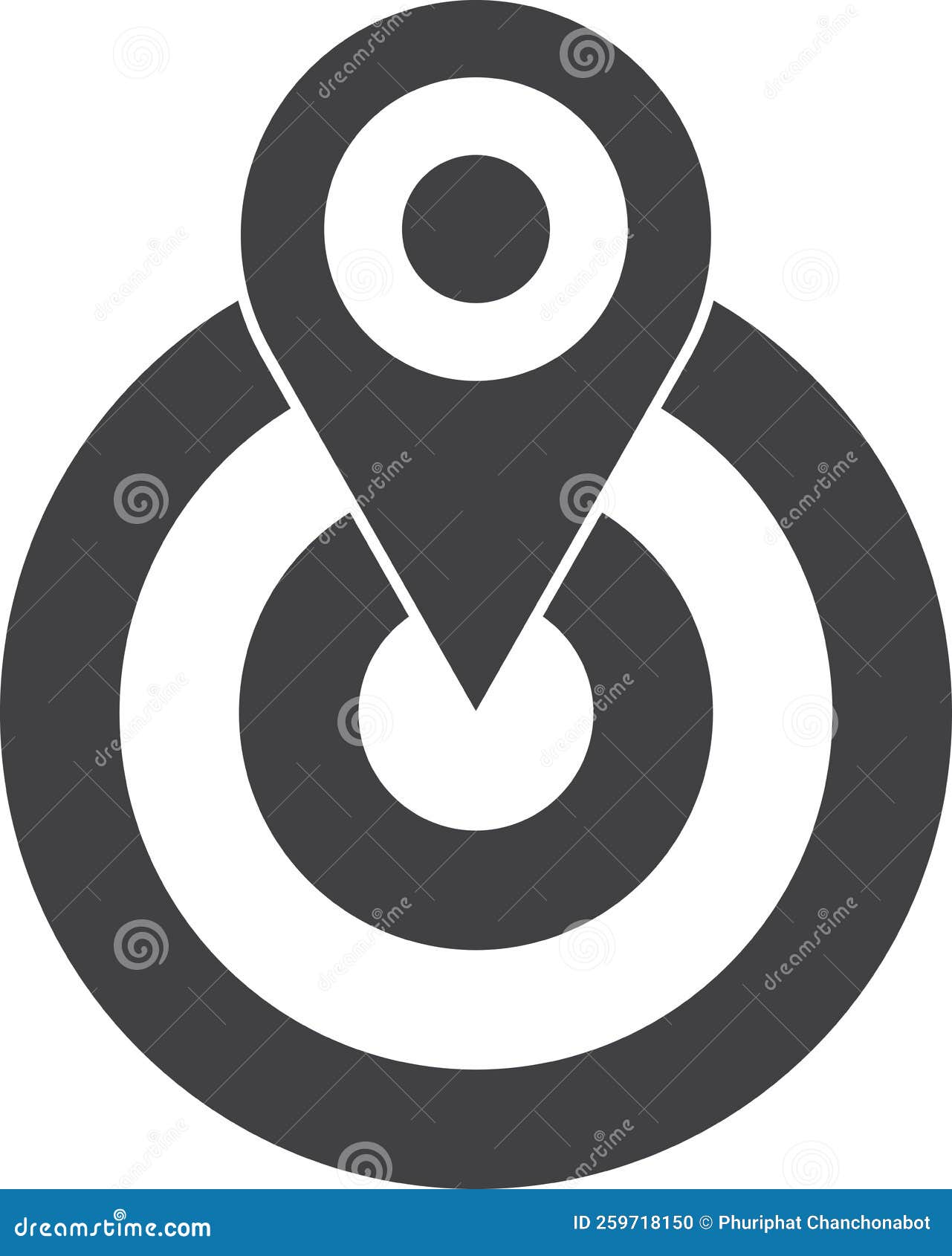 Location Pin Illustration in Minimal Style Stock Vector - Illustration ...