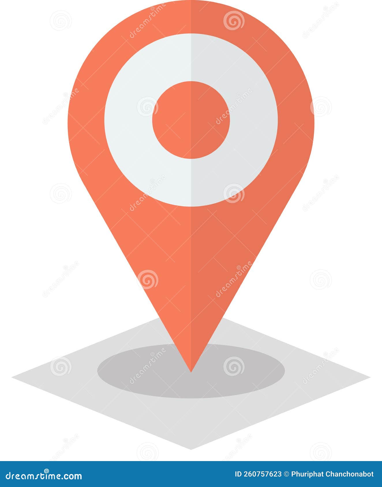 Location Pin Illustration in Minimal Style Stock Vector - Illustration ...