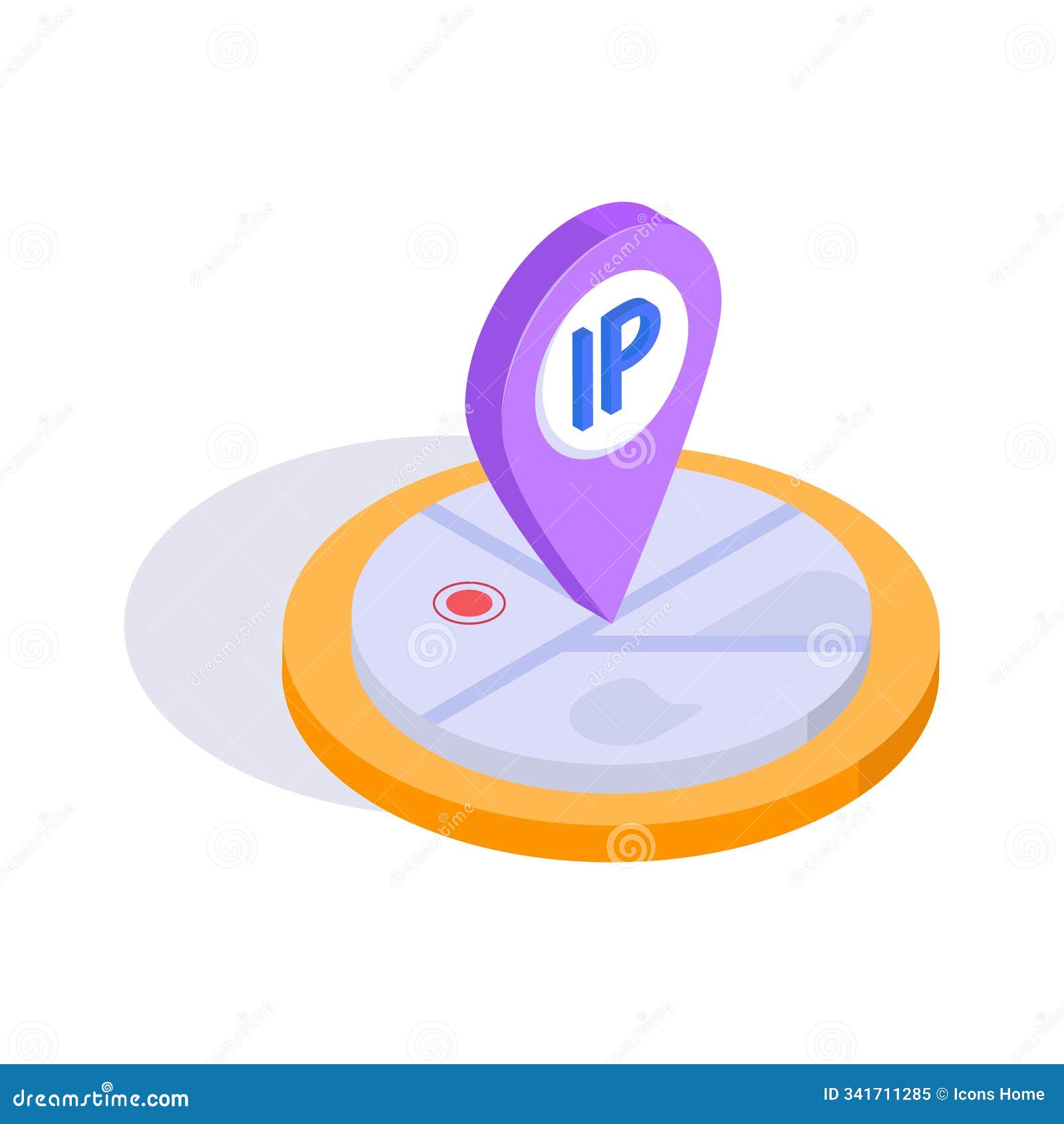 Location Pin with IP Address Placement Stock Illustration ...