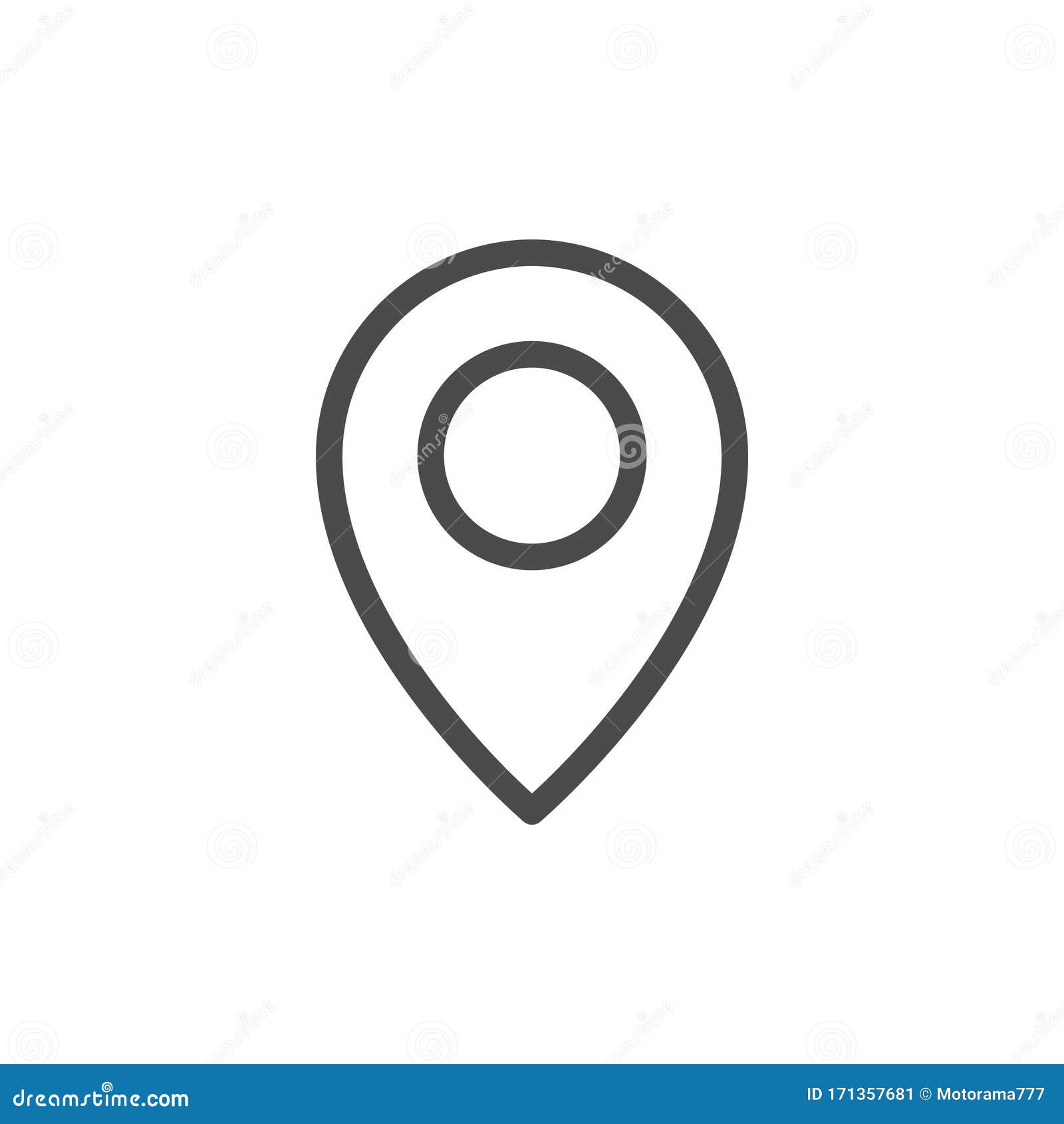 Location Pin Line Outline Icon Stock Vector - Illustration of ...