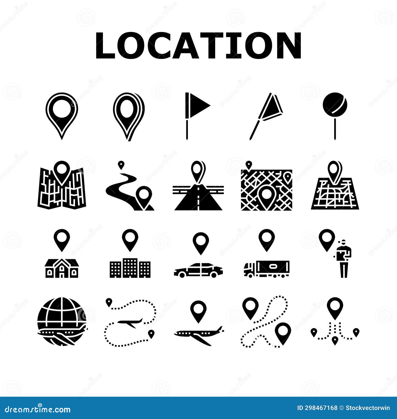 Location Pin Map Point Icons Set Vector Stock Vector - Illustration of ...