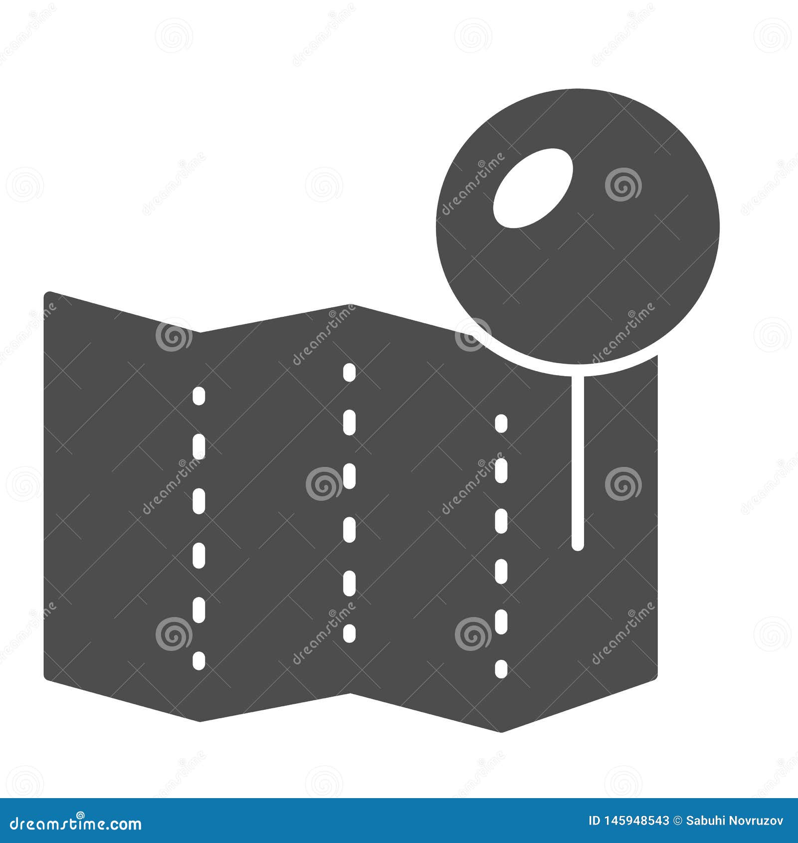 Location Pin on Map Solid Icon. Paper Pin Vector Illustration Isolated ...