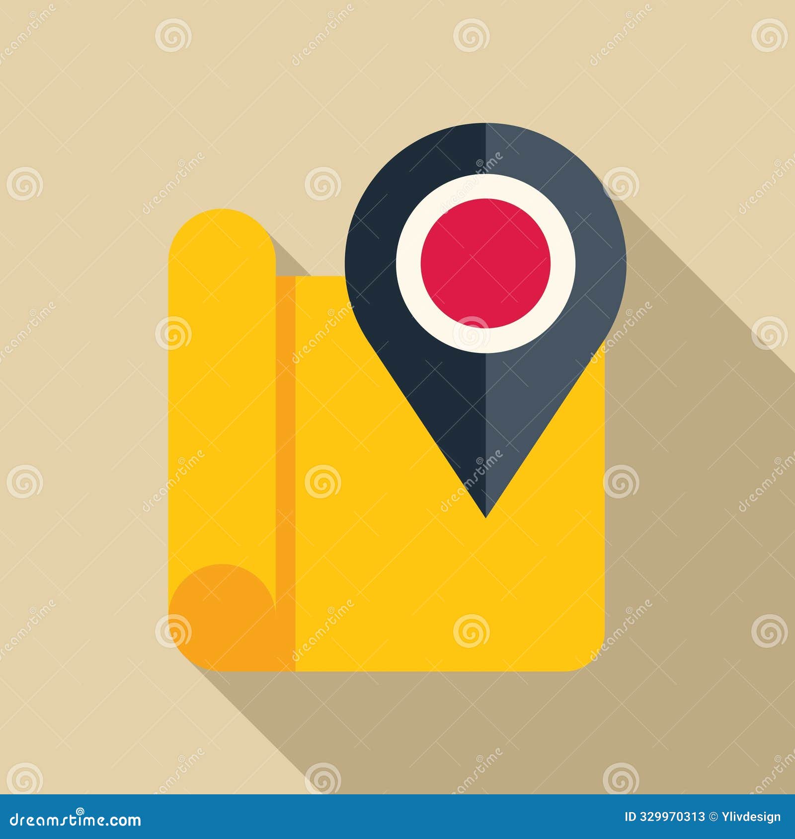 Location Pin Marking a Point on a Map for Navigation Stock Illustration ...