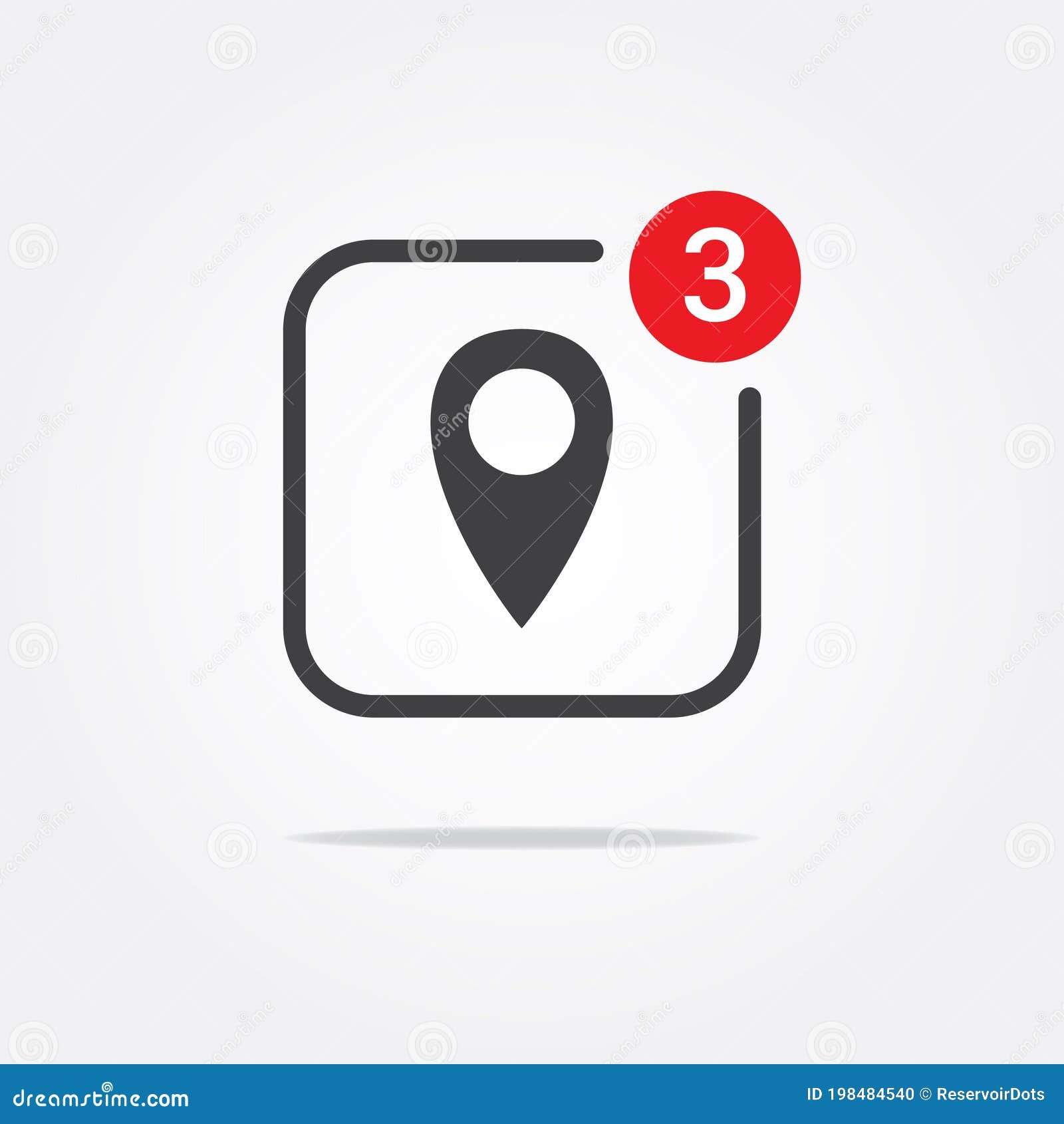 Location Pin Notification Icon Stock Vector - Illustration of ...