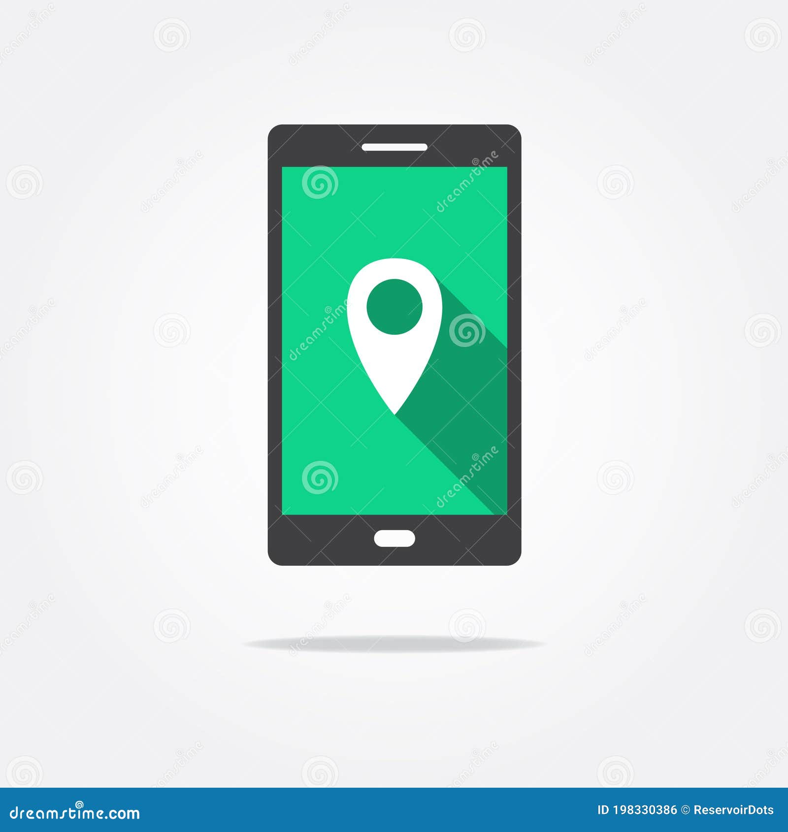Location Pin Phone Icon stock vector. Illustration of place - 198330386