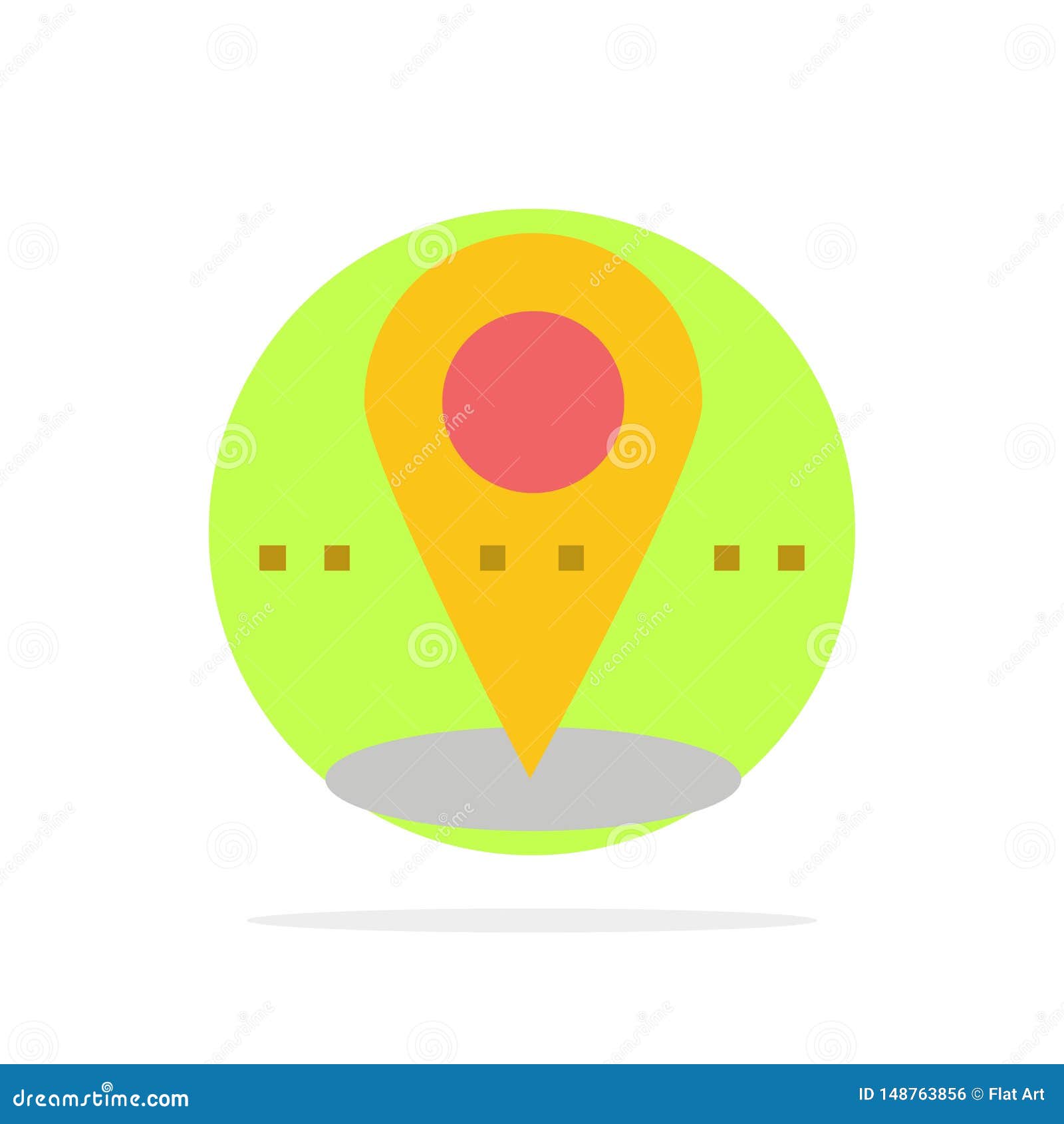 Location, Pin, Point Abstract Circle Background Flat Color Icon Stock ...