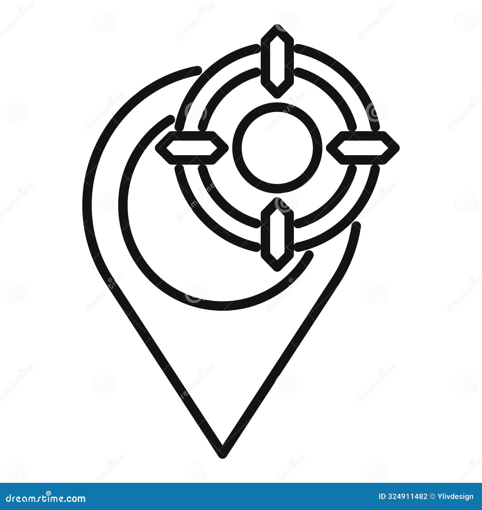 Location Pin Pointing Target Location Icon Showing Exact Position Stock ...