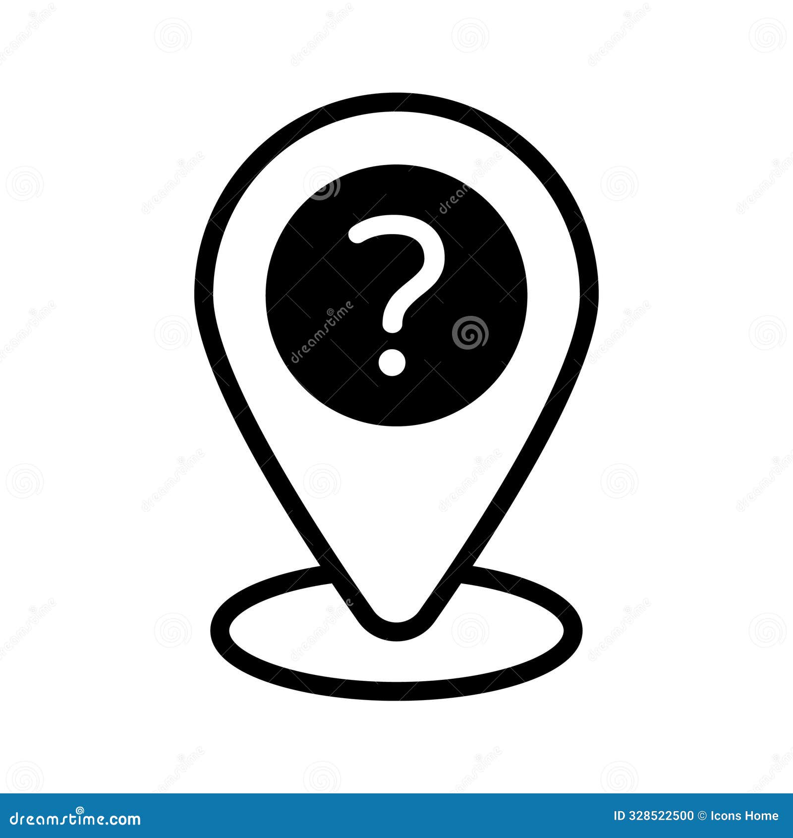 Location Pin with a Question Mark Represents a Vector Icon of ...