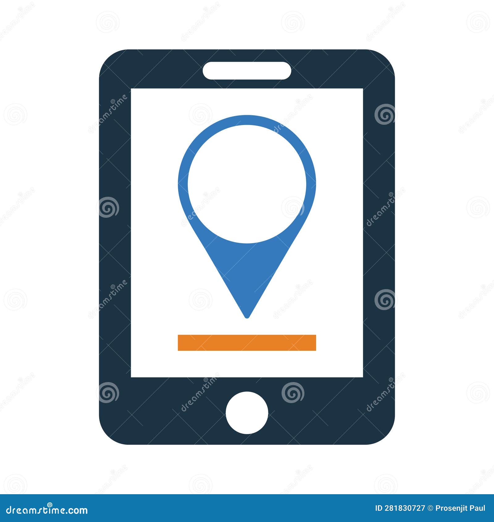 Location, Pin, Tablet, Location Pin on Tablet Icon Stock Vector ...