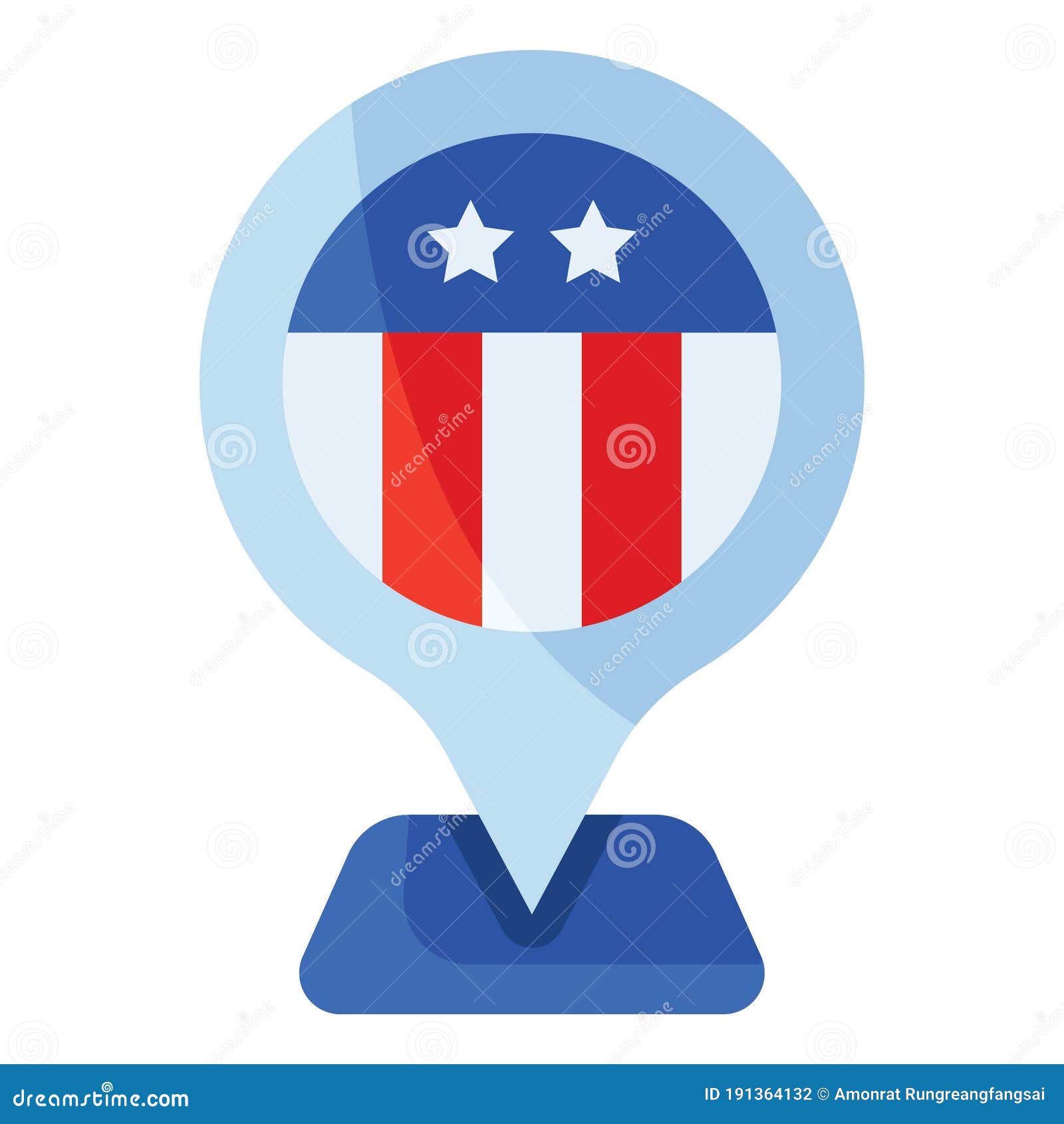 Location Pin, United State Independence Day Related Icon Stock Vector ...