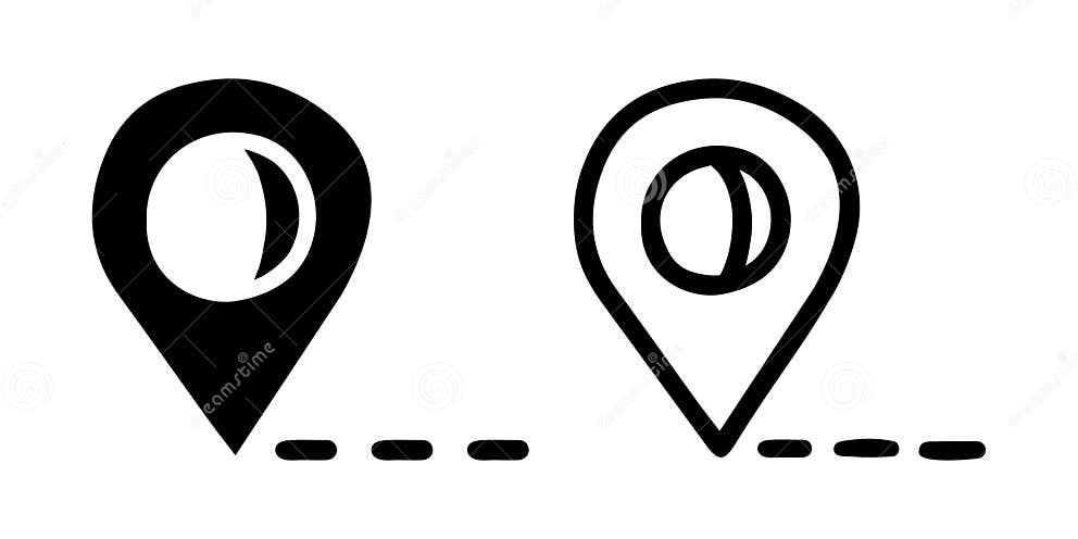 Location Pinpoint Cartoon Doodle, Vector. Stock Vector - Illustration ...