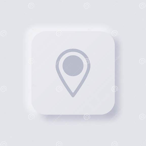 Location Pinpoint Icon., White Neumorphism Soft UI Design for Web ...