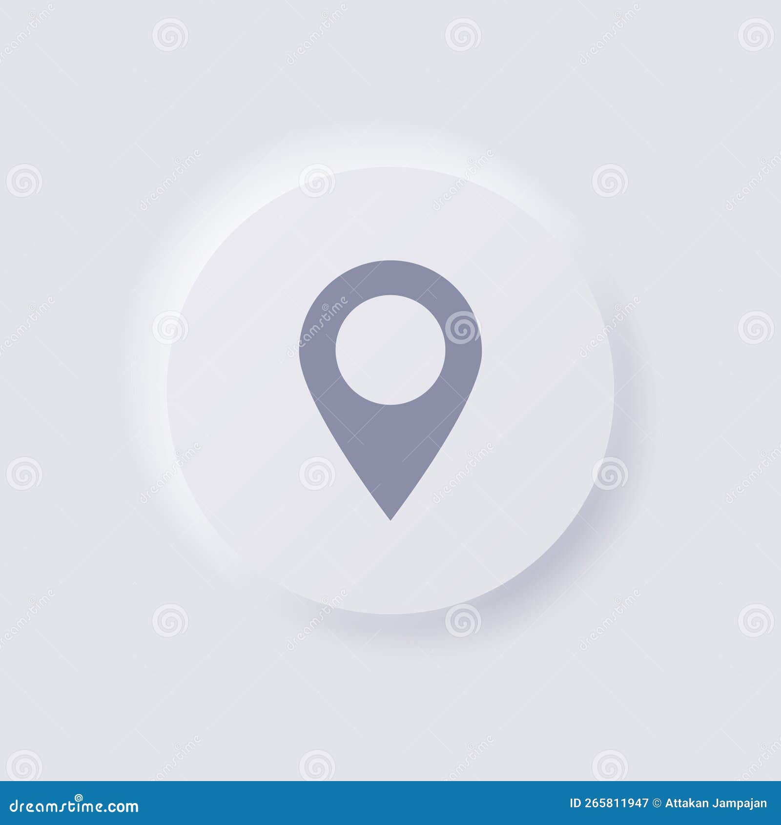 Location Pinpoint Icon, White Neumorphism Soft UI Design. Stock Vector ...