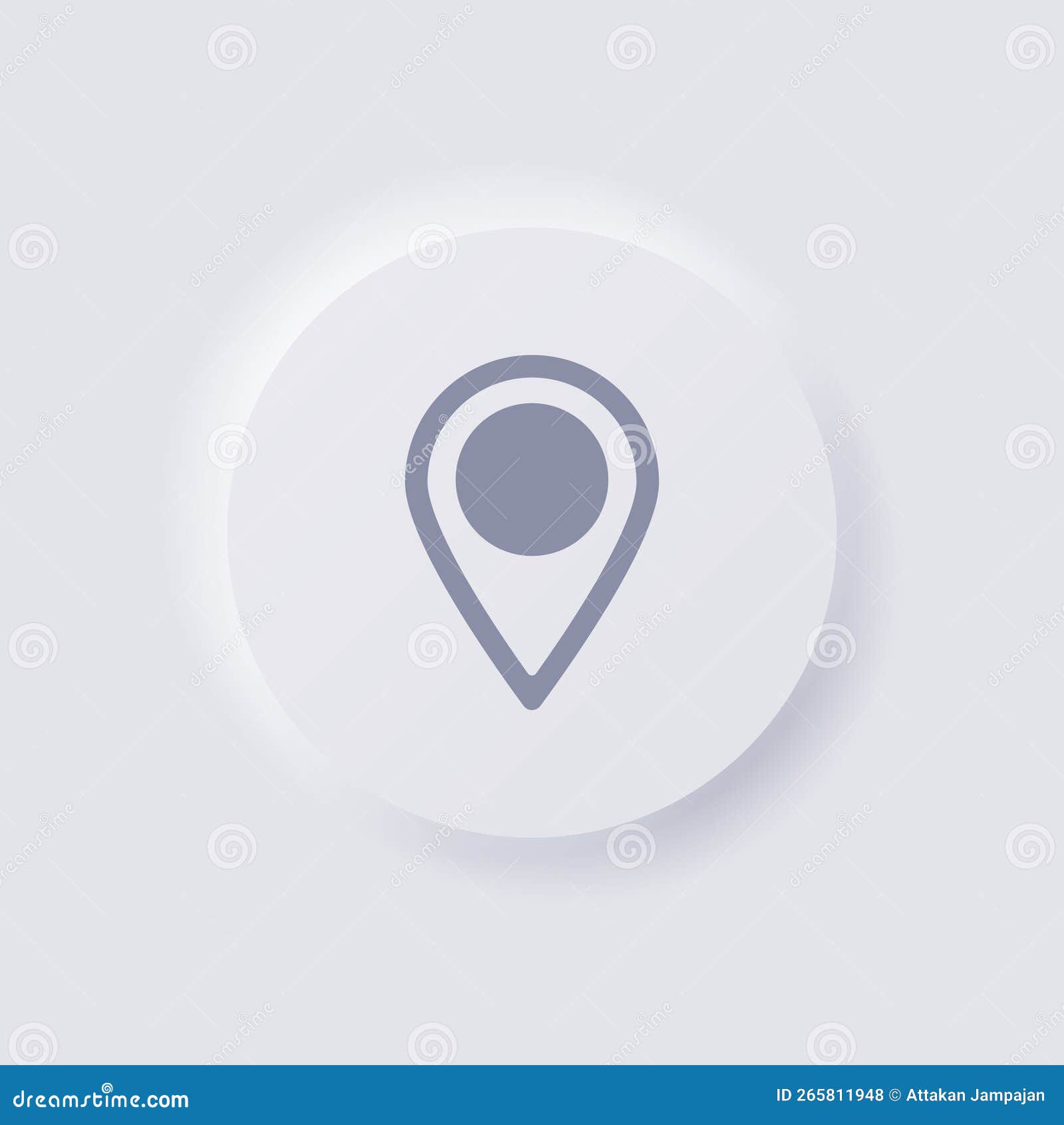 Location Pinpoint Icon, White Neumorphism Soft UI Design. Stock Vector ...