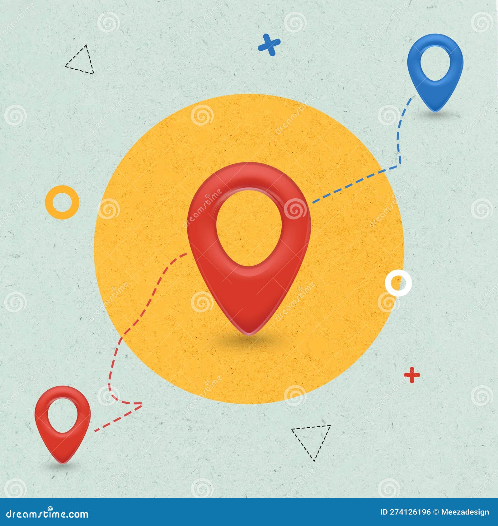 Location Pins on a Line Path Background Stock Illustration ...