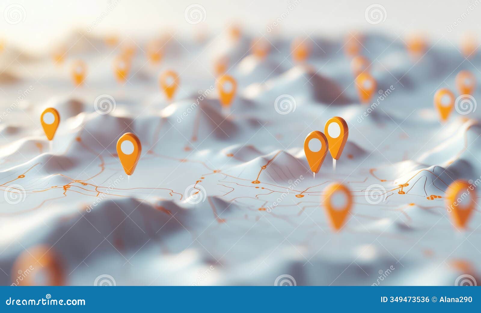Location Pins on Map - Futuristic Technological Background Stock ...
