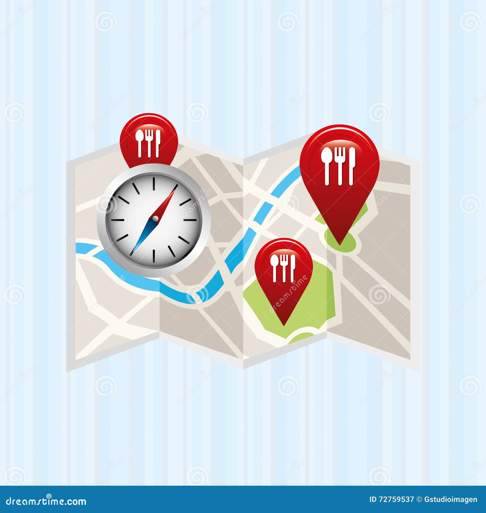 Location of Place on the Map Design Stock Illustration - Illustration ...