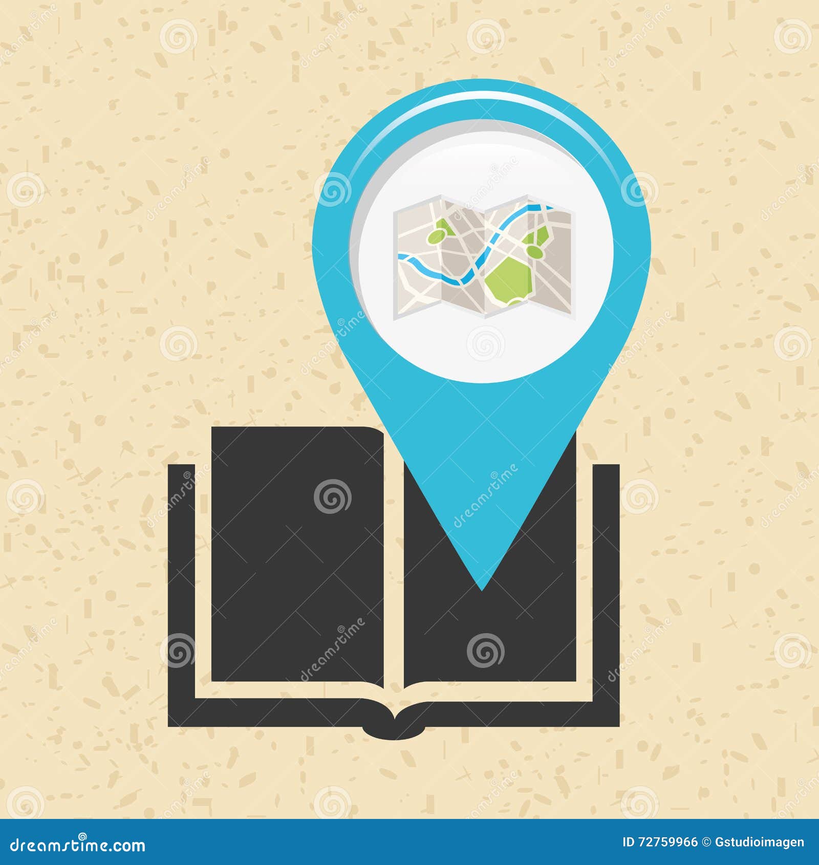 Location of Place on the Map Design Stock Illustration - Illustration ...