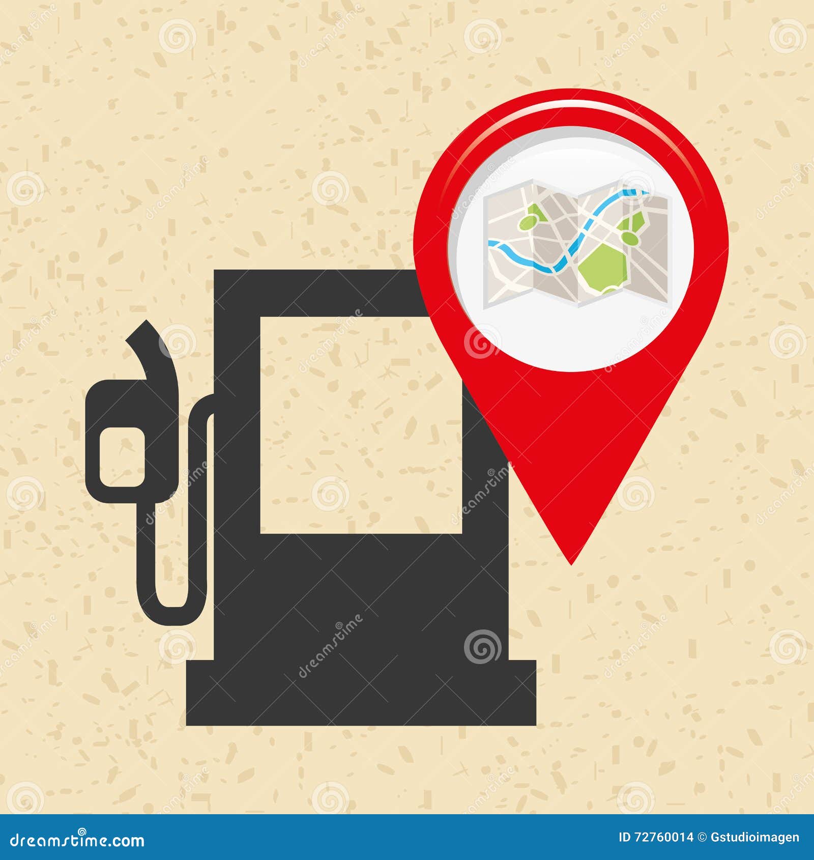 Location of Place on the Map Design Stock Illustration - Illustration ...