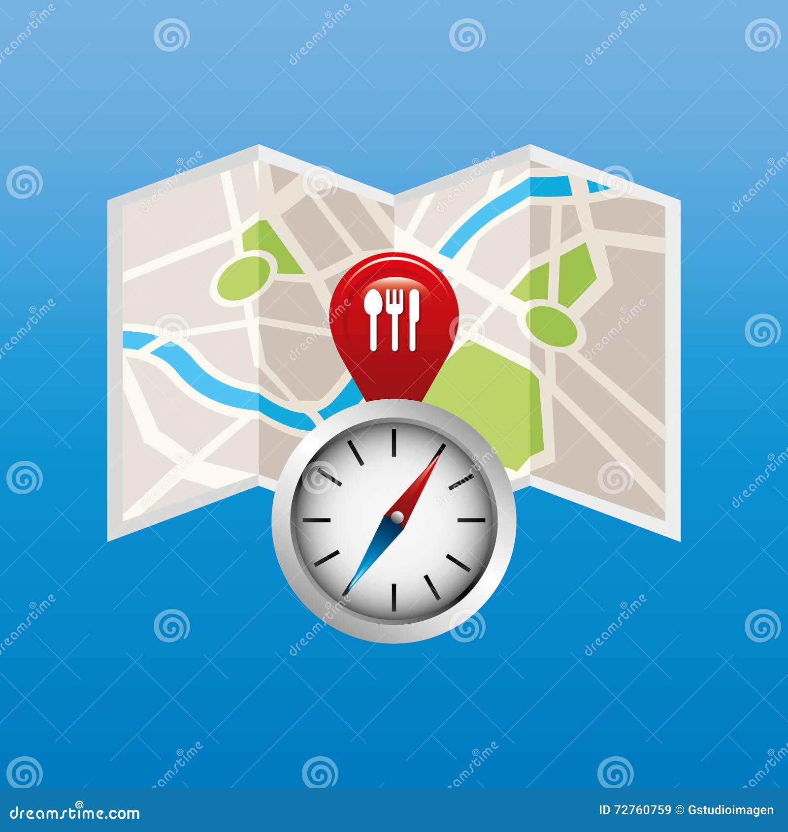 Location of Place on the Map Design Stock Illustration - Illustration ...