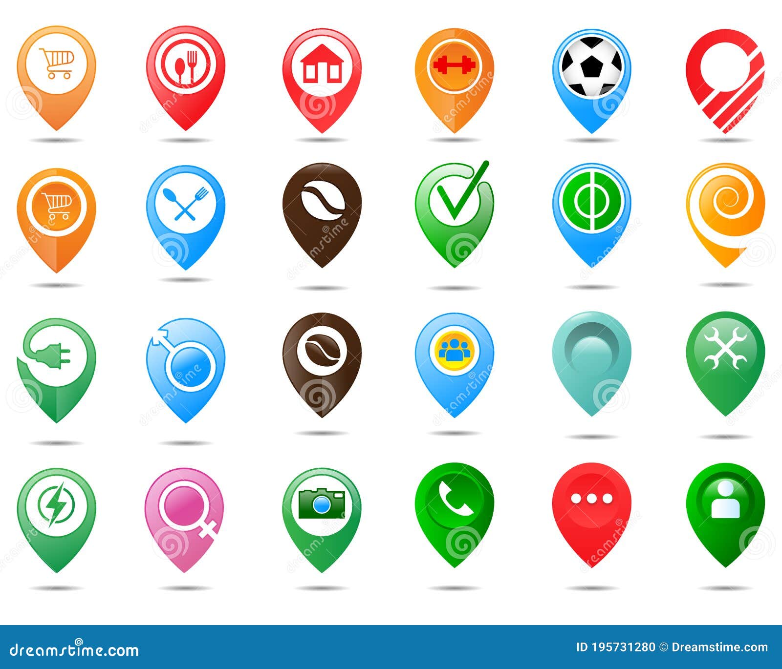 Location Point Logo. Set of Pin Map Pointers Stock Vector ...