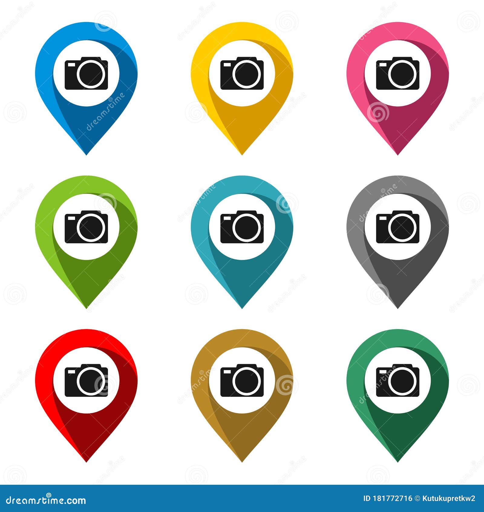 Location Point Vector Set - Photo Spot Illustration Design. Vector EPS ...